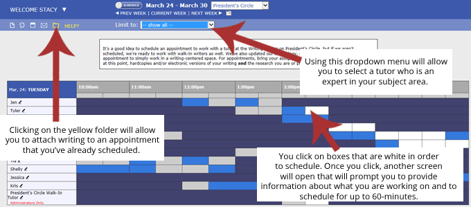 Scheduling Your Appointment | Writing Center